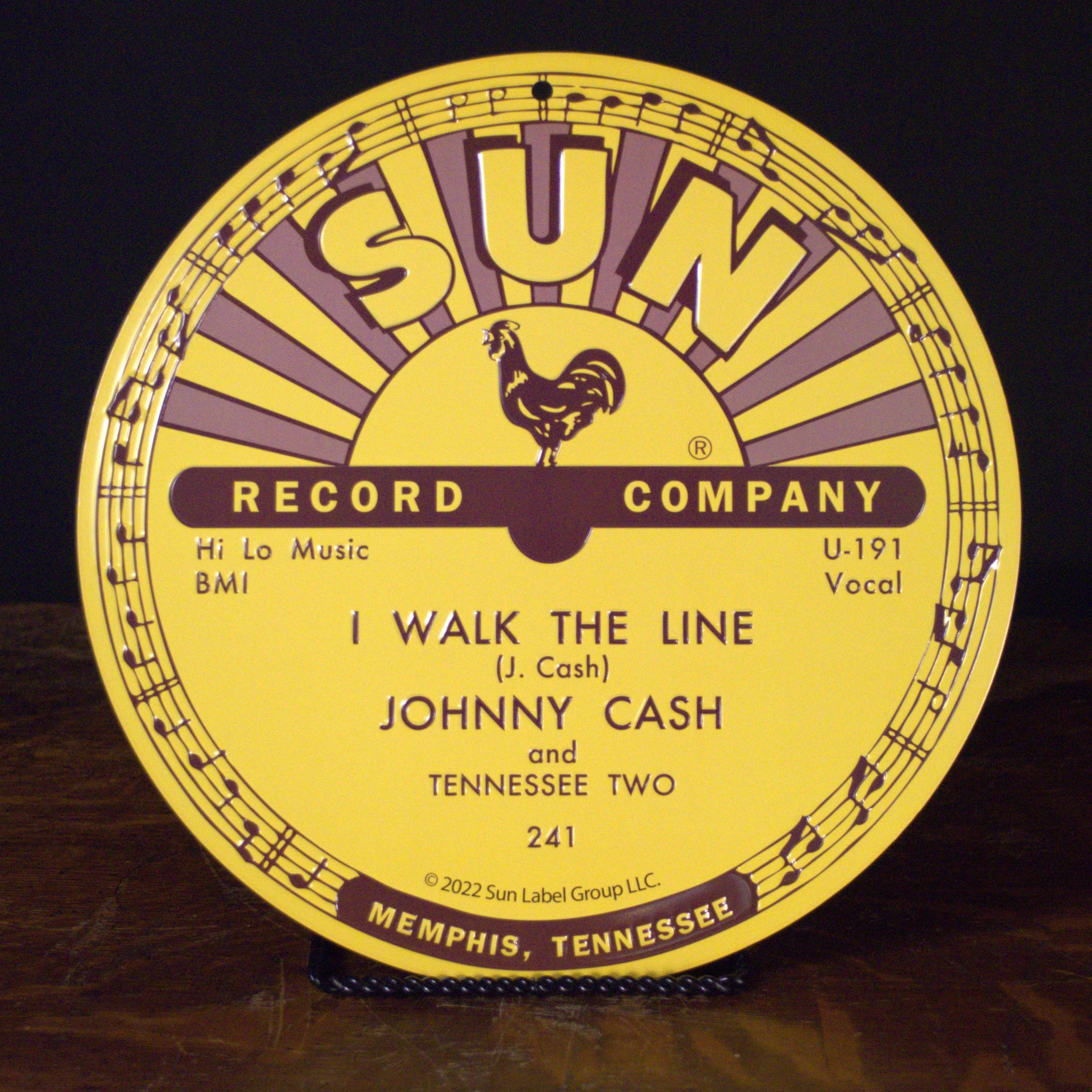 Johnny Cash "I Walk the Line" Sun Studios Metal Sign – a-schwab